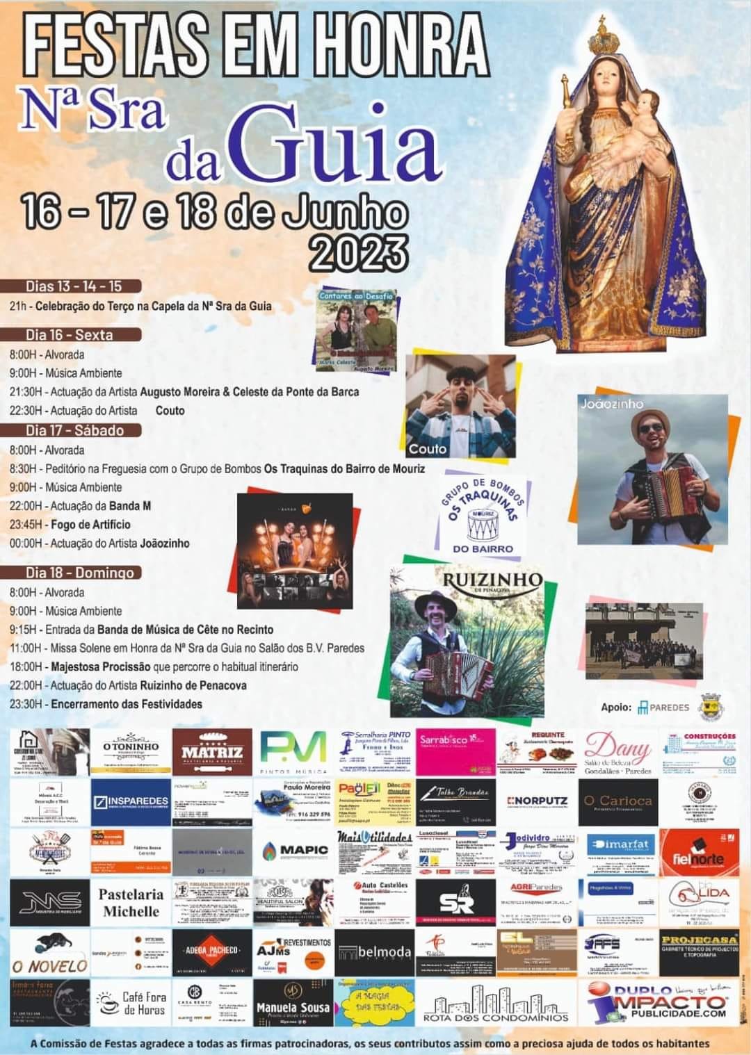 Festas Em Honra De Nossa Senhora Da Guia 2023 Paredes