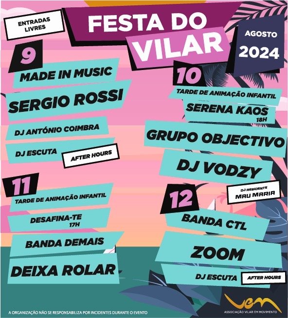 Festa de Verão do Vilar 2024 - Cadaval - Cadaval | Festas & Arraiais