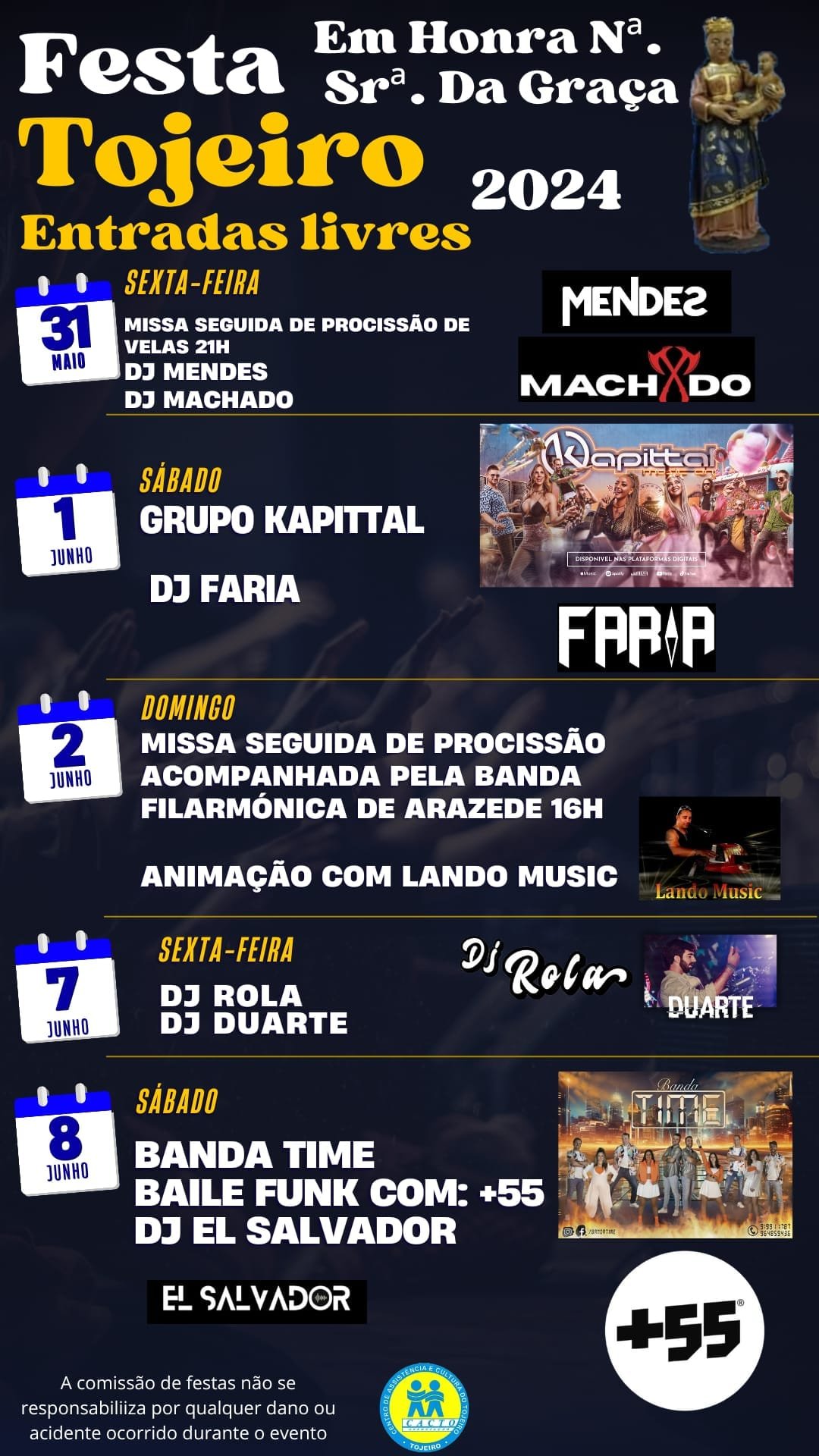 Festa em Honra de Nossa Senhora da Graça 2024 - Tojeiro