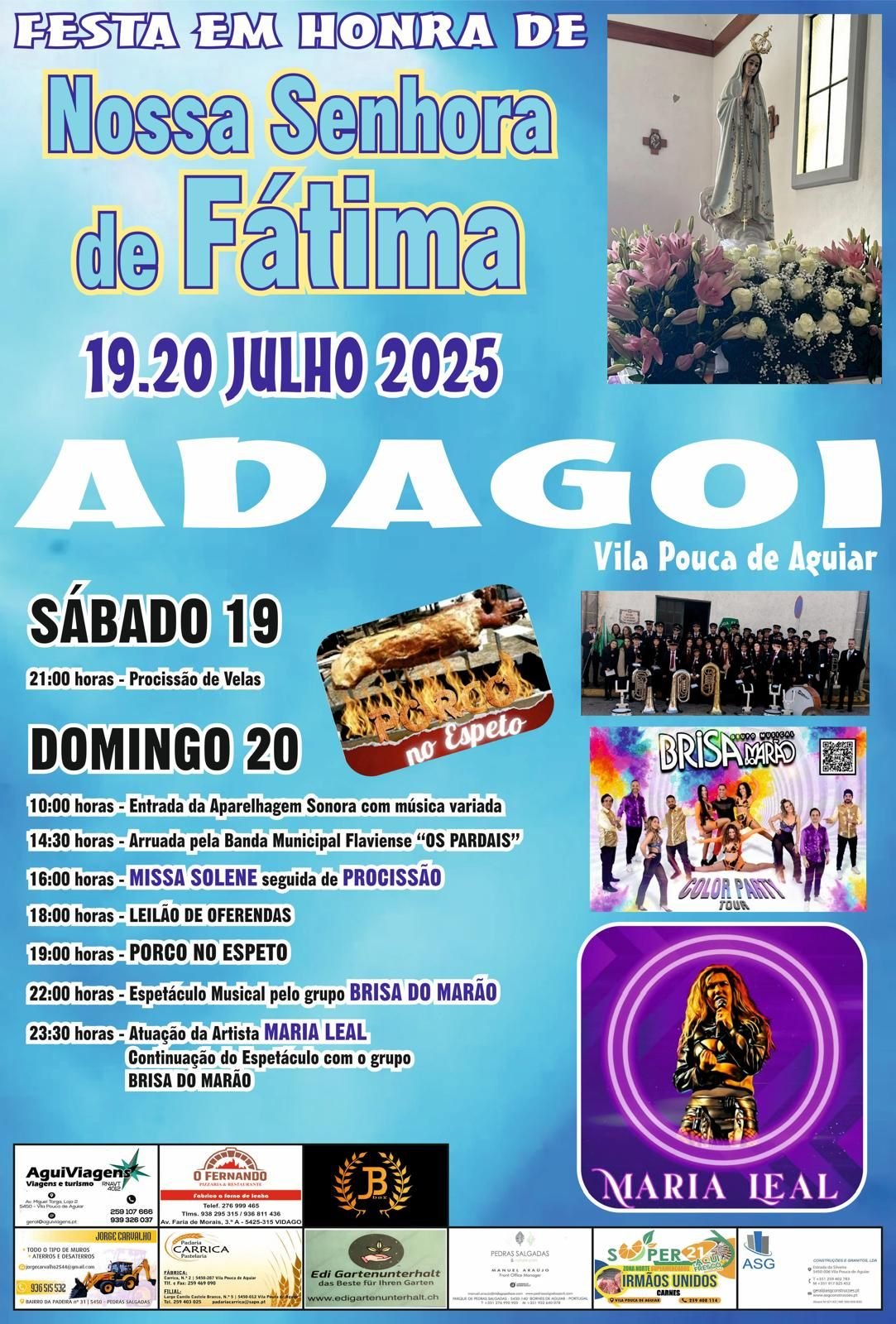 Festa em Honra de Nossa Senhora de Fátima 2025 - Adagoi
