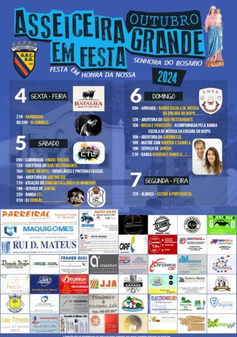 Festa em Honra de Nossa Senhora do Rosário 2024 - Asseiceira Grande