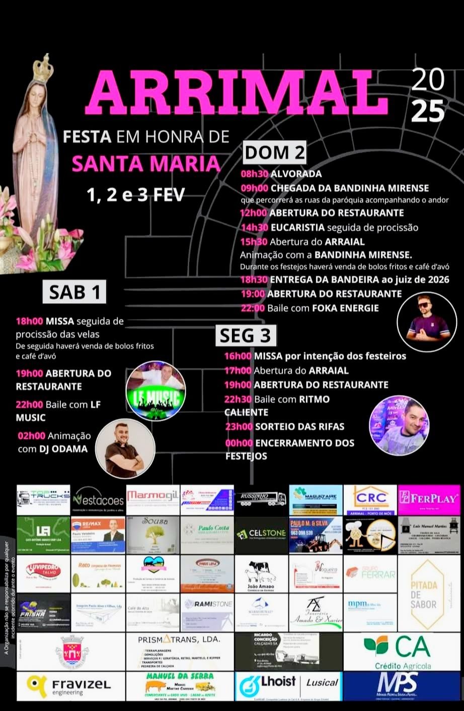 Festa em Honra de Santa Maria 2025 - Arrimal