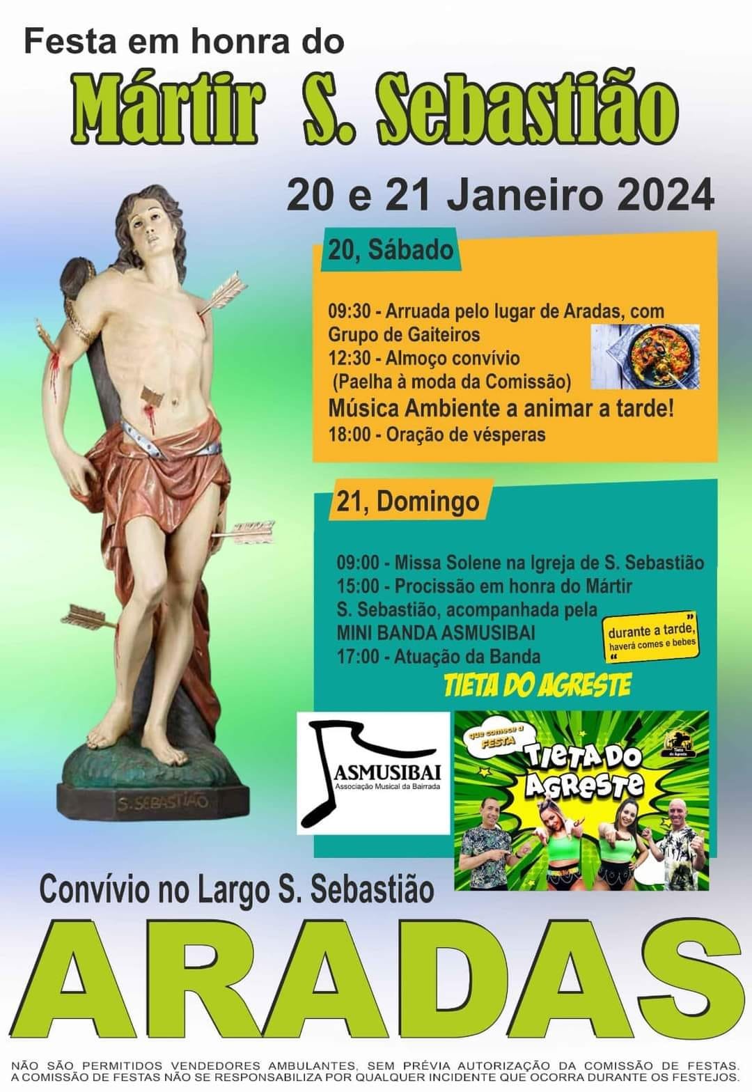 Festa em Honra de São Sebastião 2024 - Aradas
