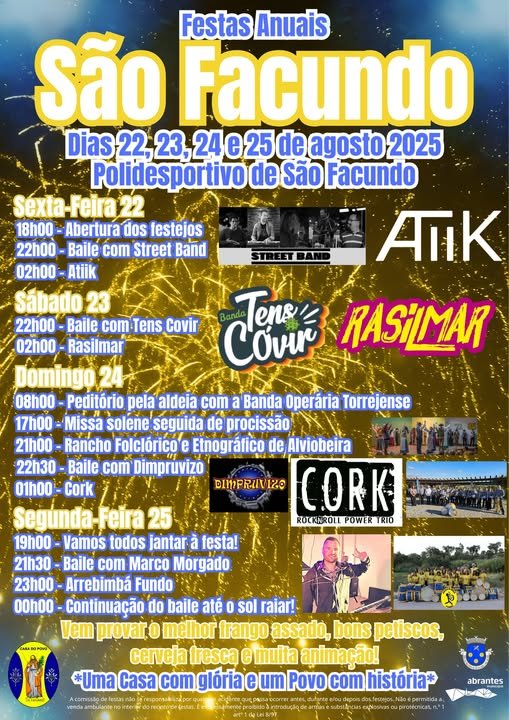 Festas Anuais de São Facundo 2025 - Abrantes - Abrantes | Festas & Arraiais