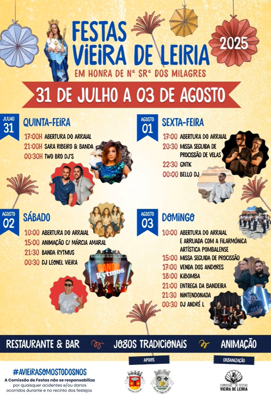 Festas em Honra de Nossa Senhora dos Milagres 2025 - Vieira de Leiria