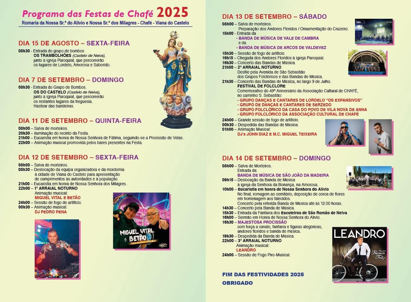 Festas em Honra de Nossa Sr.a do Alívio e Nossa Sr. dos Milagres 2025 ...
