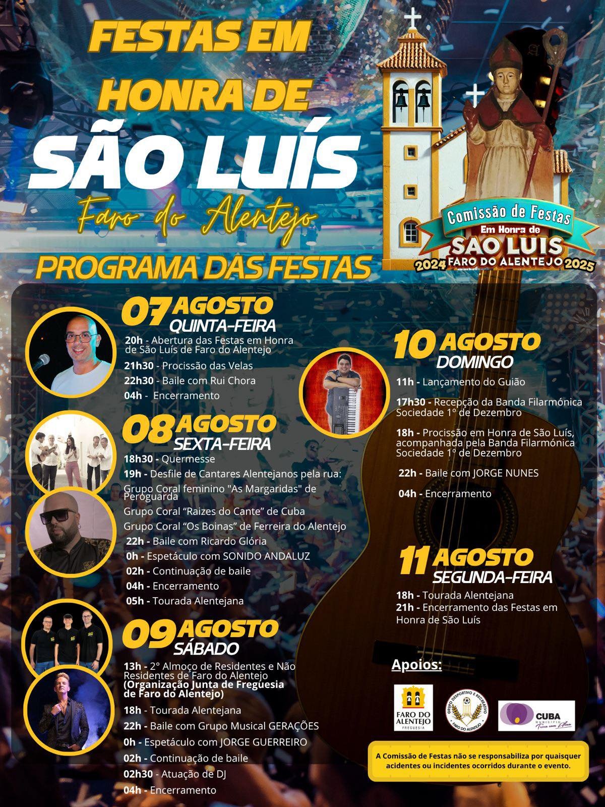 Festas em Honra de São Luís 2025 - Faro do Alentejo